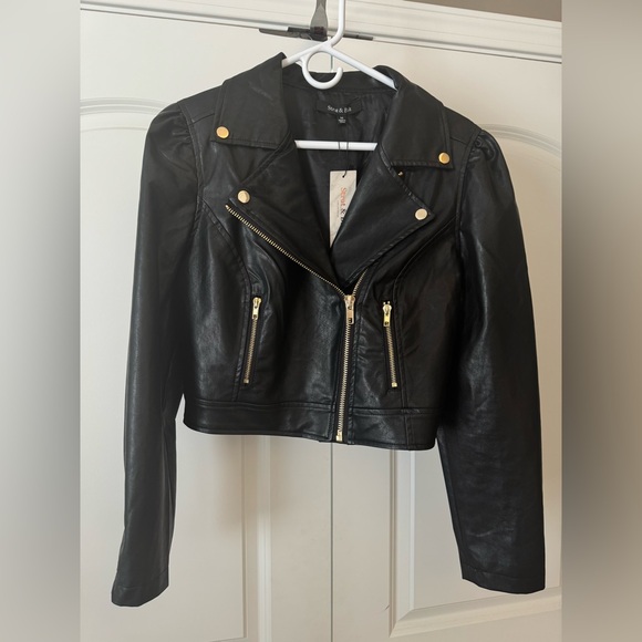 Strut & Bolt | Jackets & Coats | Strut And Bolt Cropped Faux Black ...